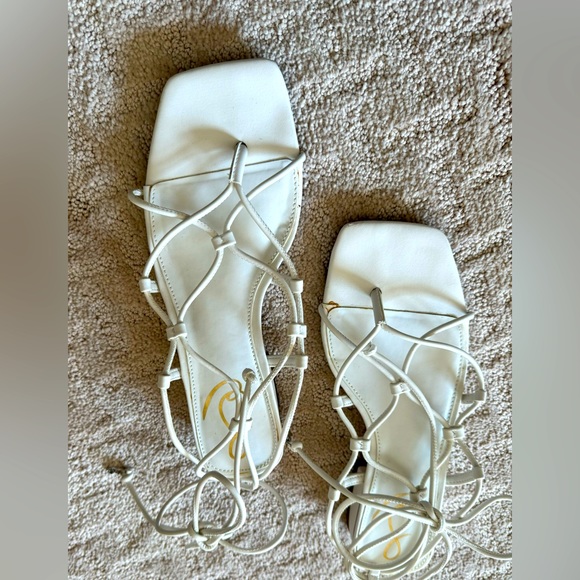 Sam Edelman | Shoes | Sam Edelman Size 7 White Leather Lace Up Sandal ...